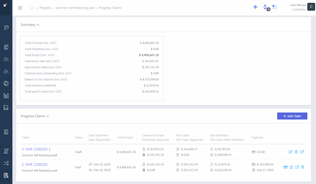 Construction Project Progress Claim Australia - PVManager | Project Vectors